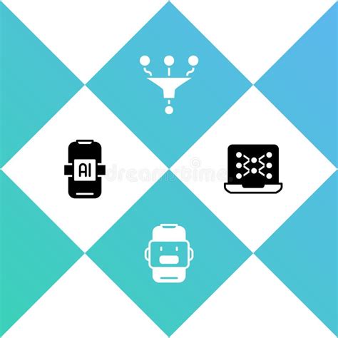 Set Artificial Intelligence Ai Chat Bot Funnel Or Filter And Neural