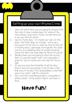 Rhyme Crime By Me My Class And I Tpt