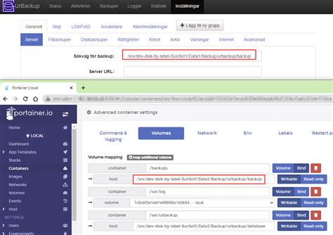 Pi Omv Docker Portainer Urbackup Cannot Access Directory Server