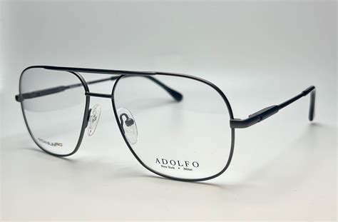 Adolfo Mens Titanium Eyeglass Frames Model Grant Matte Gunmetal