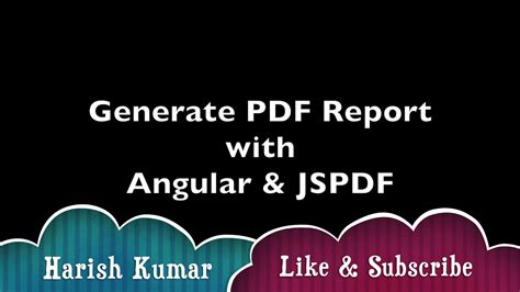 How To Generate Pdf With Angular And Jspdf Youtube