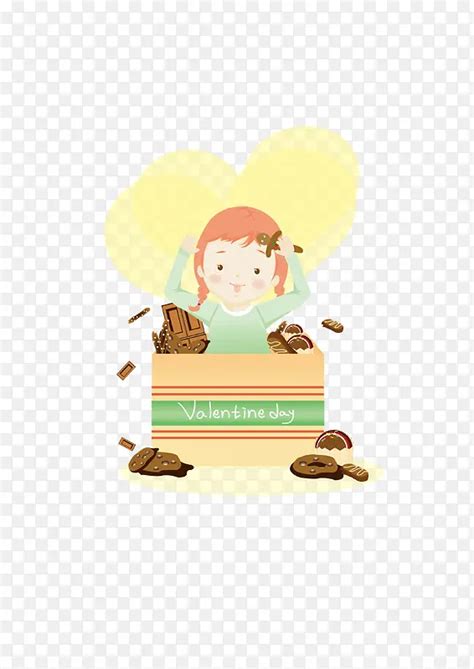 手绘女孩和蛋糕礼物png图片素材下载图片编号qglnwrke 免抠素材网