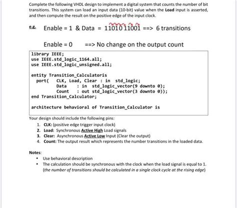 Solved Complete The Following VHDL Design To Implement A Chegg Com