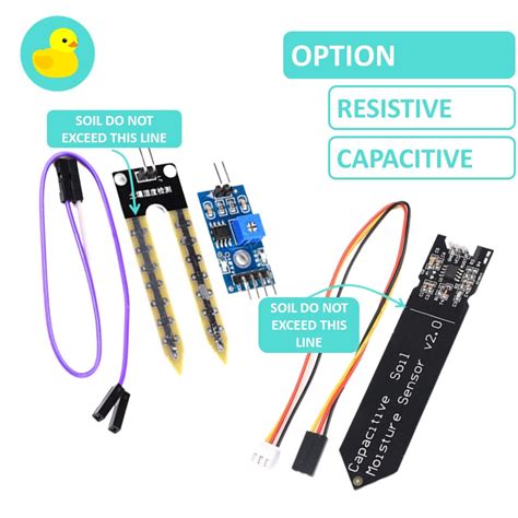 Resistive Capacitive Soil Moisture Sensor Soil Hygrometer Sensor Shopee Malaysia