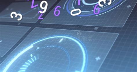 animation of scope scanning and data processing over screens stock