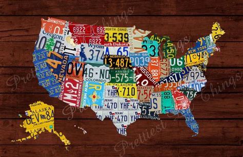United States Map Made Of License Plates
