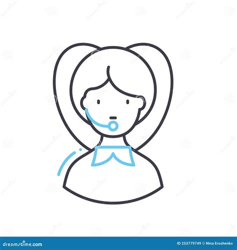 Customer Service Concept Line Icon Outline Symbol Vector Illustration Concept Sign Stock