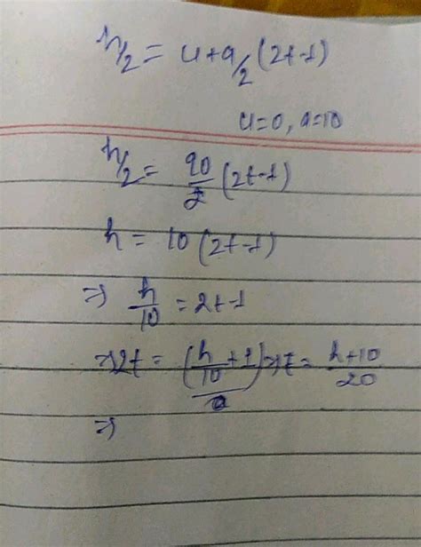 A Freely Falling Body Falling From A Tower Of Height H Covers A Distance H In The Last Second