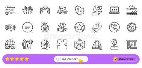 Health Eye 5g Wifi And Construction Toolbox Line Icons For Web App