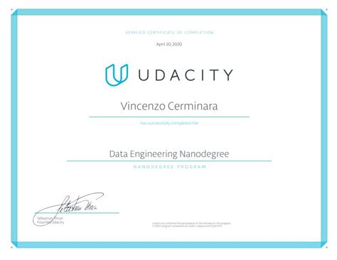 Vincenzo Cerminara On Linkedin Udacity Dataeng