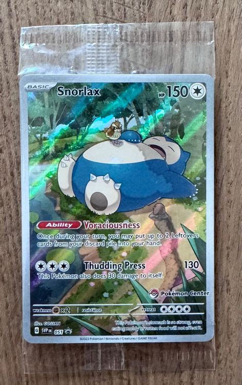 Snorlax Stamped Promo Pokemon Center Svp 051 Ovp Mew 151 Neu Und