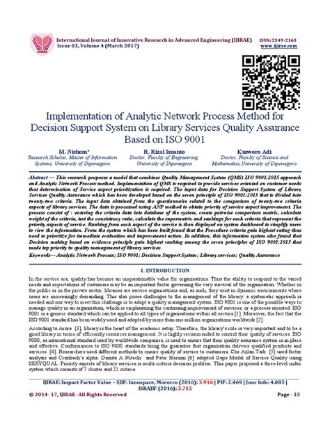 Implementation Of Analytic Network Process Method For Decision Support