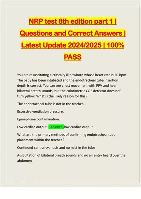 Nrp Test 8th Edition Part 1 Questions And Correct Answers Latest Update 2024 2025 100