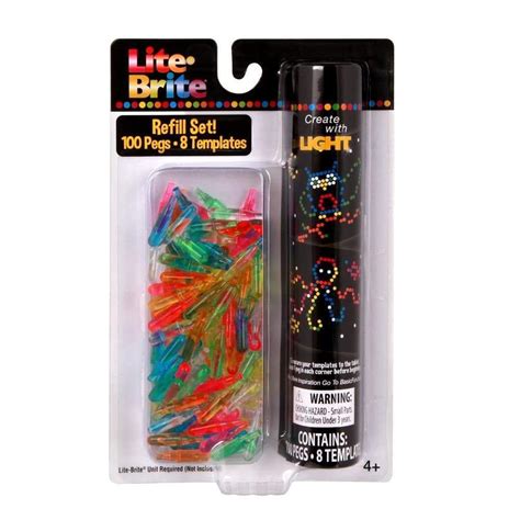 Buy Lite Brite Refill Pack 100 Pegs And 8 New Designs Toys101 Nz