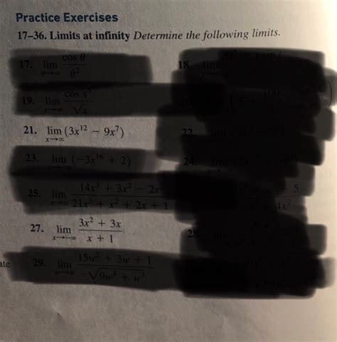 Solved Practice Exercises Evaluating Limits Find The Chegg