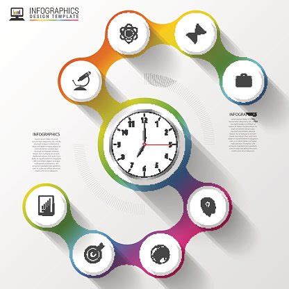 Infographics Business Clock Modern Design Template Vector Illustration Royalty Free Vector