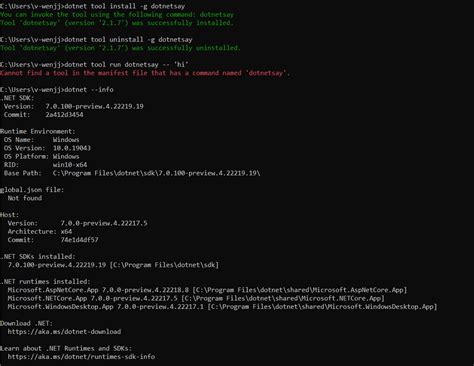 Cannot Exit While Running An Uninstalled Dotnet Tool Issue Dotnet Sdk GitHub
