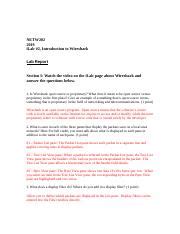 NETW W Lab Report Docx NETW ILab Introduction To Wireshark Lab Report Section I