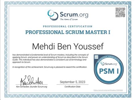 mehdi ben youssef on linkedin happy to share with you my achievement psm1