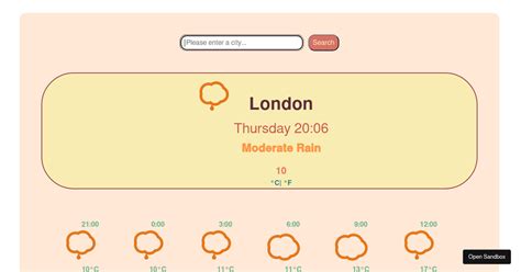 React Weather App Dec Codesandbox