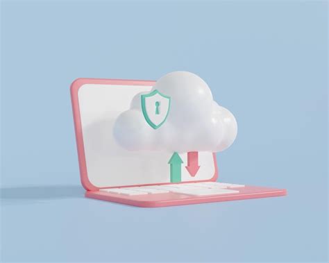 Premium Photo 3d Render Computer Laptop With Cloud Online Data