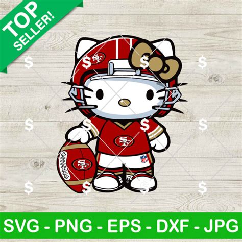 Hello Kitty San Francisco 49ers Svg Hello Kitty Nfl Svg Hello Kitty Football Player Svg