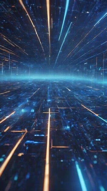 Premium Photo Blue Digital Cyberspace And Digital Data Network