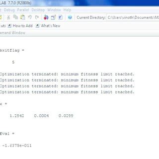 Matlab Window Showing Function Value Download Scientific Diagram