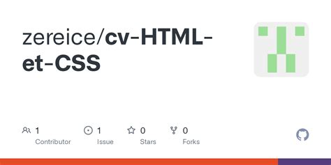 GitHub Zereice Cv HTML Et CSS