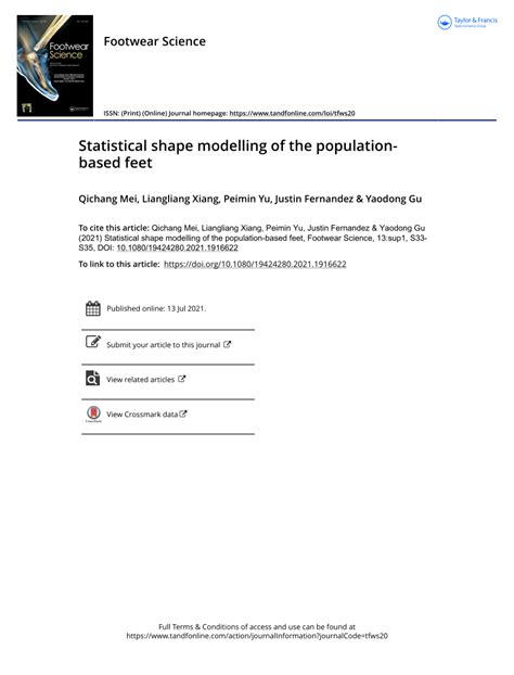 pdf statistical shape modelling of the population based feet