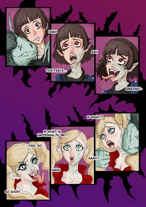 Rule 34 Ann Takamaki Ass Atlus Biting Blonde Hair Brown Hair Comic Comic Page Corruption Enemy