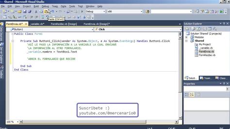 Pasar Variables Entre Formularios Visual Basic Método Shared How To Pass Variable To Another