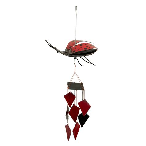 Ladybug Recycled Oil Drum Wind Chime Breezy Garden Ts