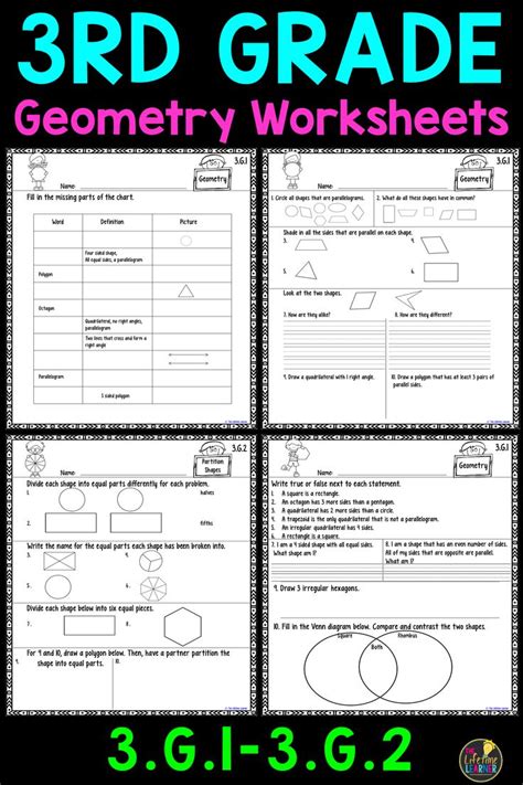 3rd Grade Geometry Worksheets Third Grade Math Shapes Classifying