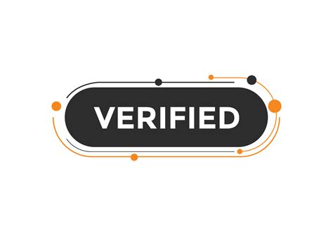 Verified Text Button Verified Text Web Template Vector Illustration