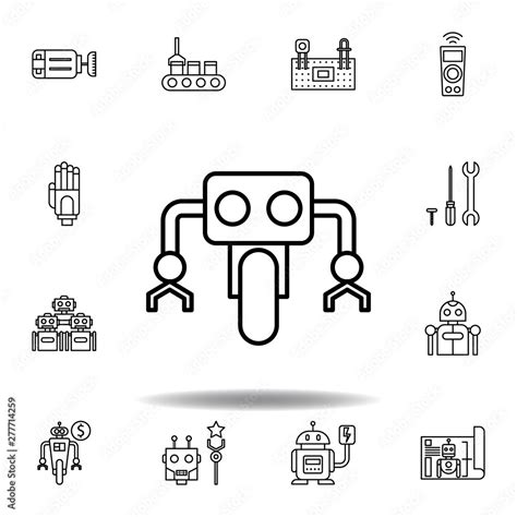 Robotics Wheel Outline Icon Set Of Robotics Illustration Icons Signs