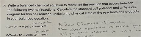 Solved Write A Balanced Chemical Equation To Represent The