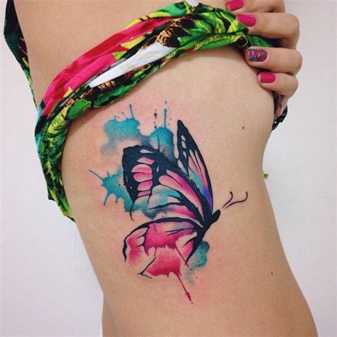 Tatuaje Mariposa Estilo Acuarelas Por Felipe Bernardes Tatuajes Para