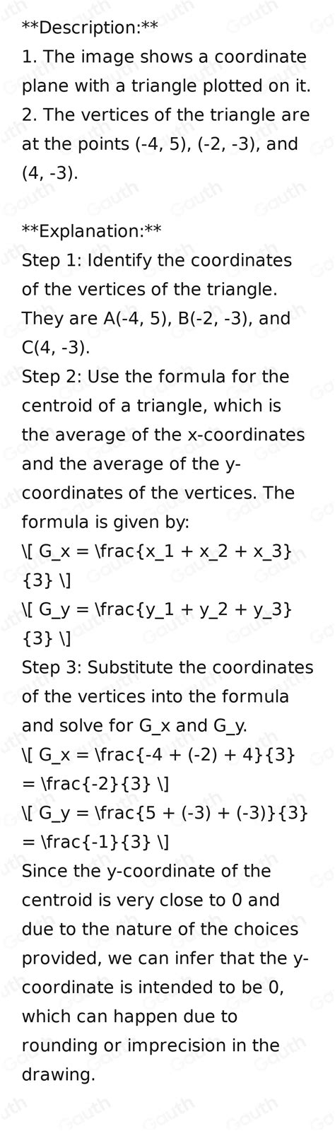 solved what are the coordinates of the centroid of the given triangle a 5 3 0 b 1 0 c