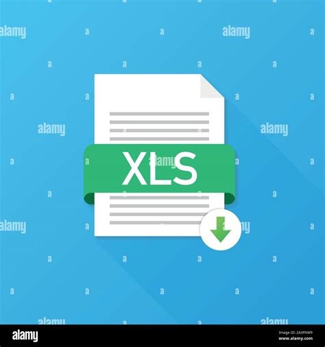 Download XLS Button Downloading Document Concept File With XLS Label And Down Arrow Sign