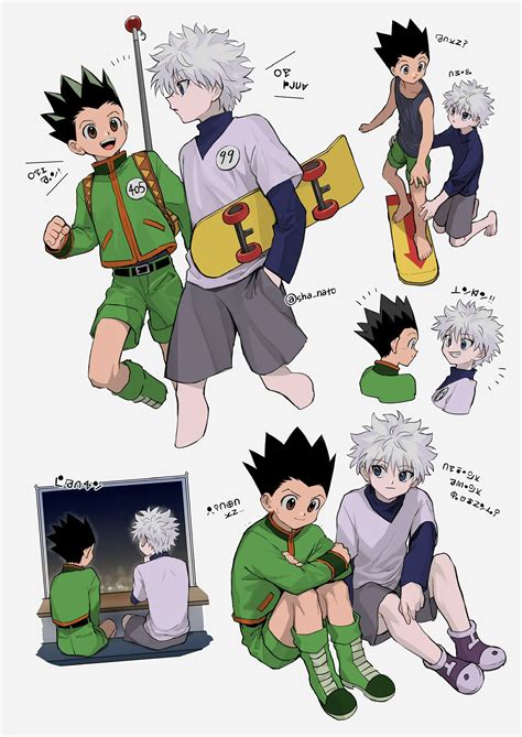 Sha Nato Gon Freecss Killua Zoldyck Hunter X Hunter Highres 2boys