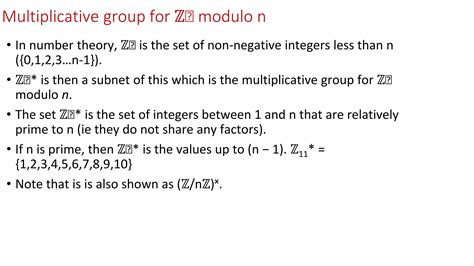 ℤₙ The Multiplicative Group For ℤₙ Modulo N Pptx