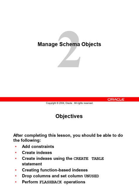 Les13 Manage Schema Objects Pdf Database Index Computing