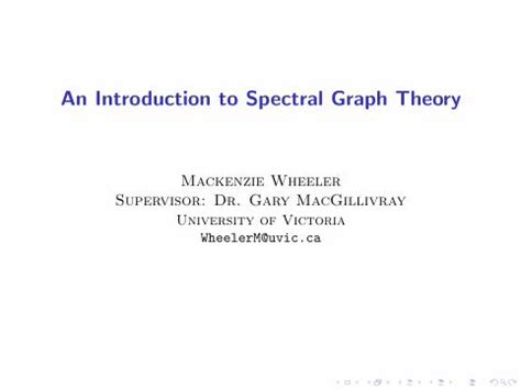 PDF An Introduction To Spectral Graph Theory Web Hostingweb Uvic Ca Wheelerm FPslides Pdf