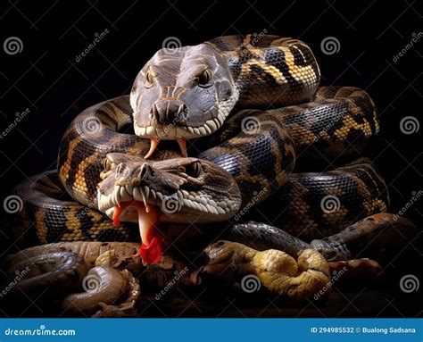Isolated Burmese Python Eats Rat Stock Illustration Illustration Of Fantasy Creativity