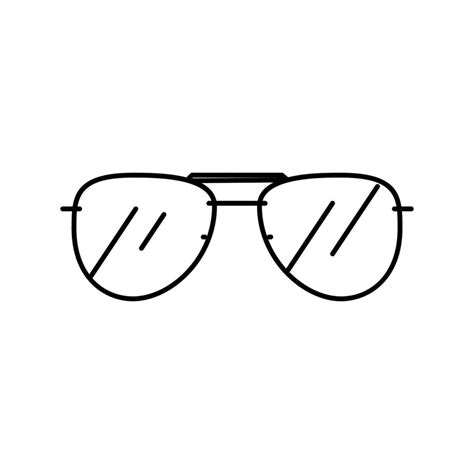 Aviator Glasses Optical Line Icon Vector Illustration 19593461 Vector