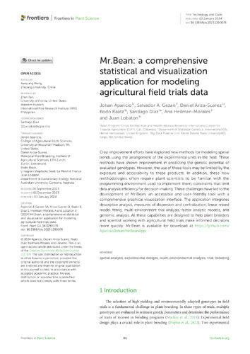 Mr Bean A Comprehensive Statistical And Visualization Application For Modeling Agricultural