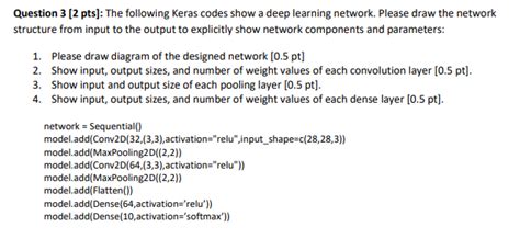 Solved Question 3 2 Pts The Following Keras Codes Show A
