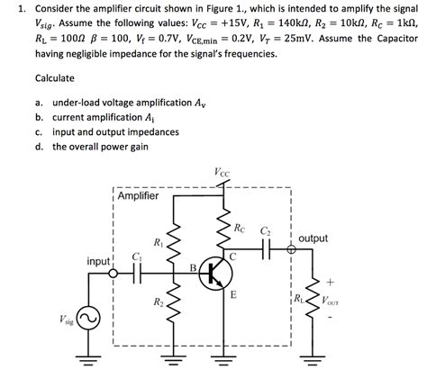 Solved Consider The Amplifier Circuit Shown In Figure 1 Chegg Com