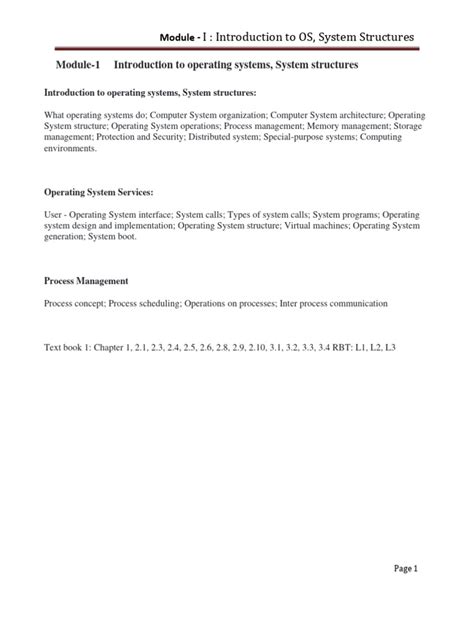 Os Module 1 Notes Pdf Computer Data Storage Operating System
